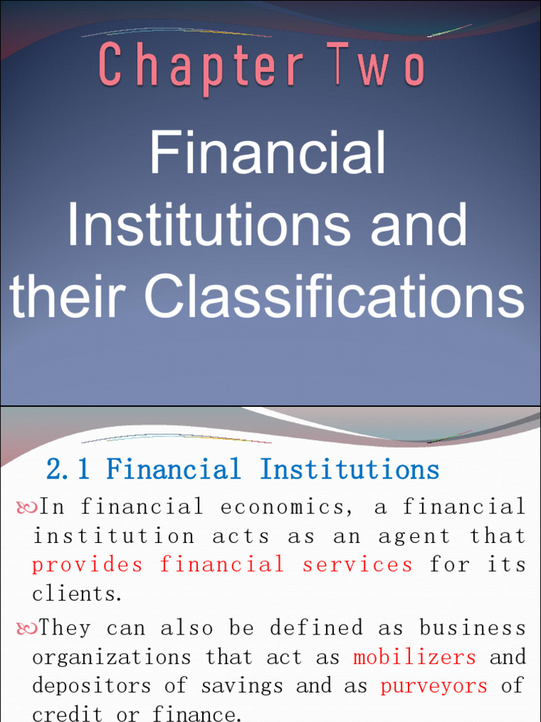 CH-2- Financial institutions and their classifications | PDF | Banks ...