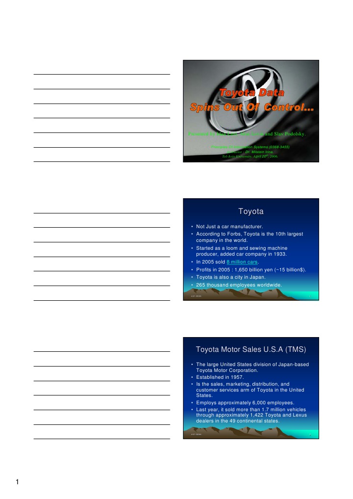 Toyota | PDF | Toyota | Data Warehouse
