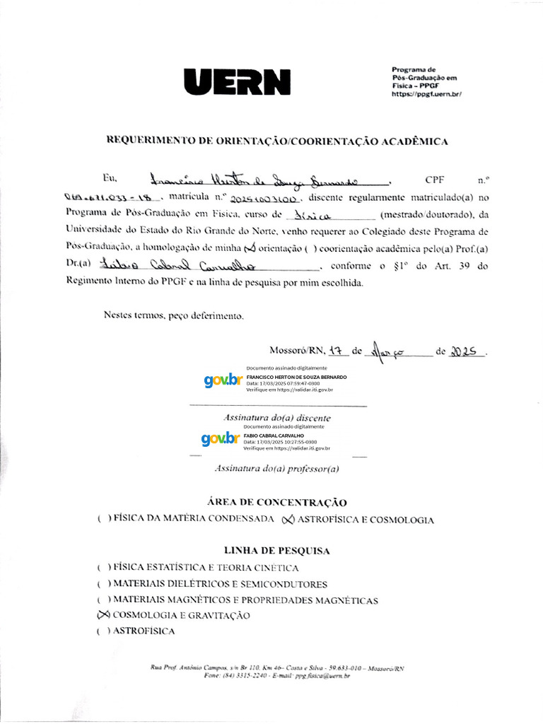 Requerimento de Orientacao Assinado Assinado | PDF