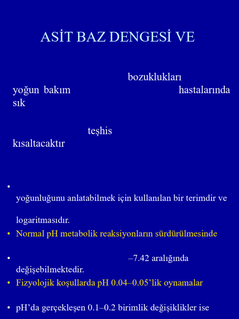 Asit Baz Dengesi ve Bozuklukları | PDF