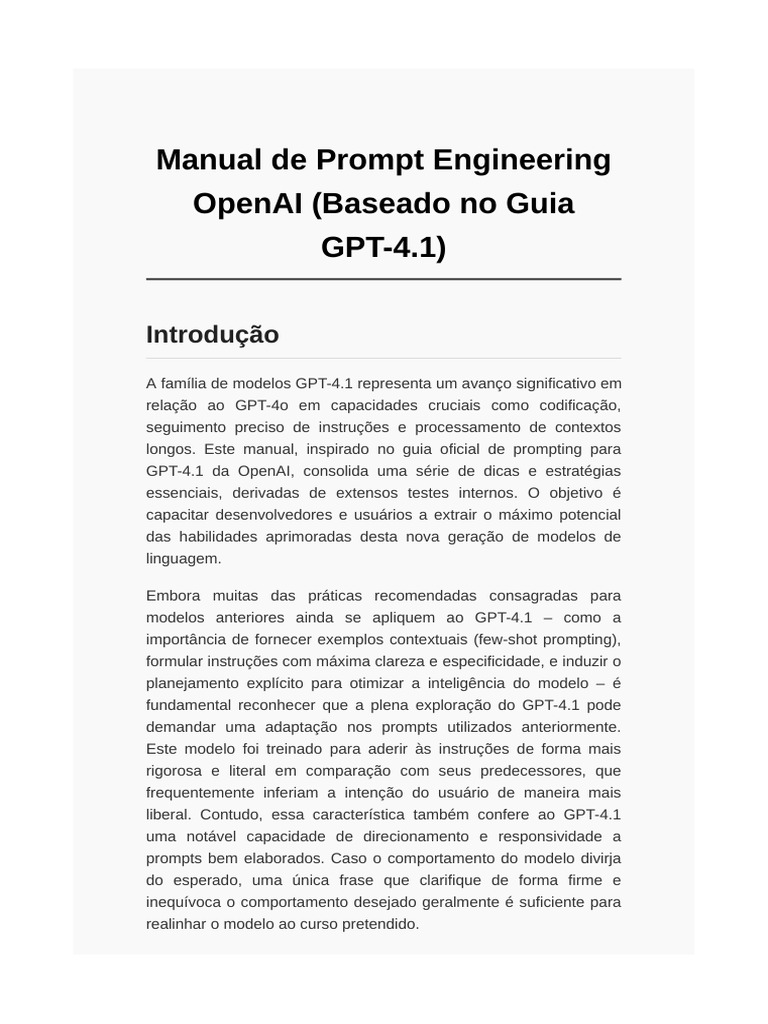 Manual de Prompt Engineering OpenAI Corrigido | PDF | Análise de dados ...