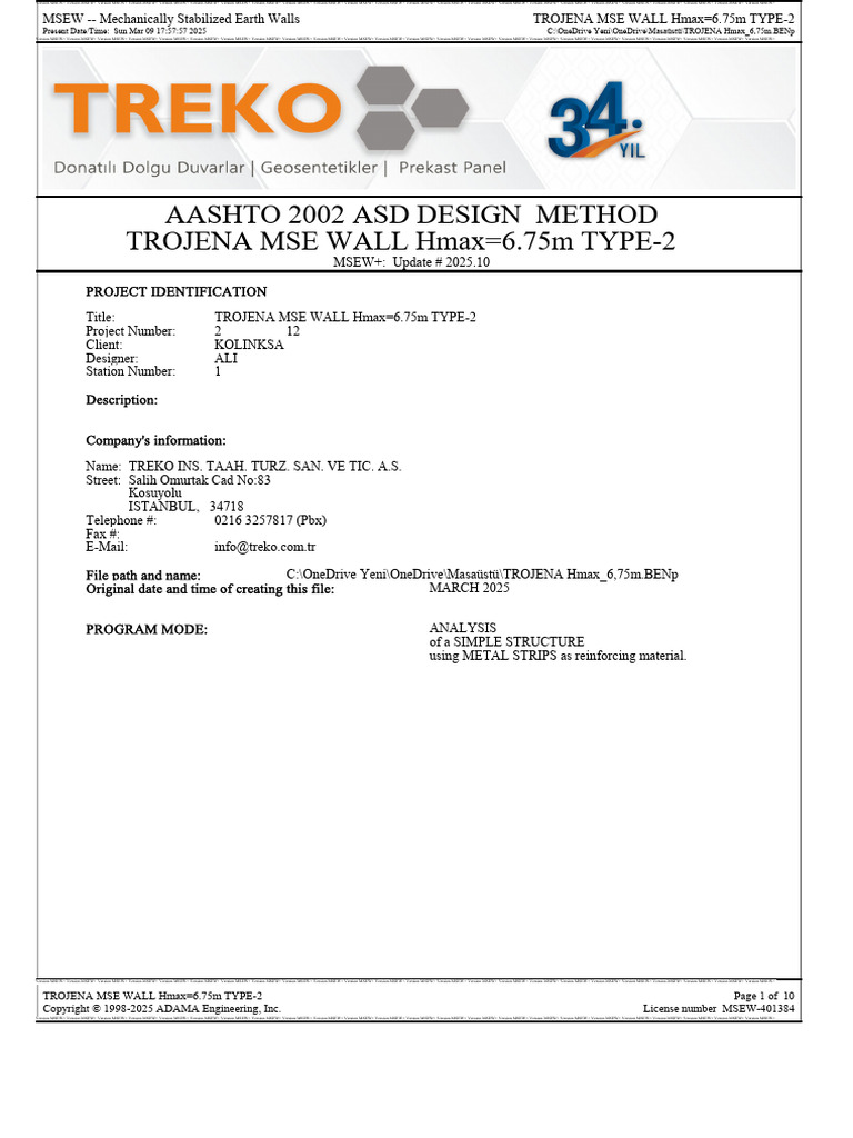 TROJENA Hmax - 6,75m | PDF | Mechanical Engineering | Applied And ...