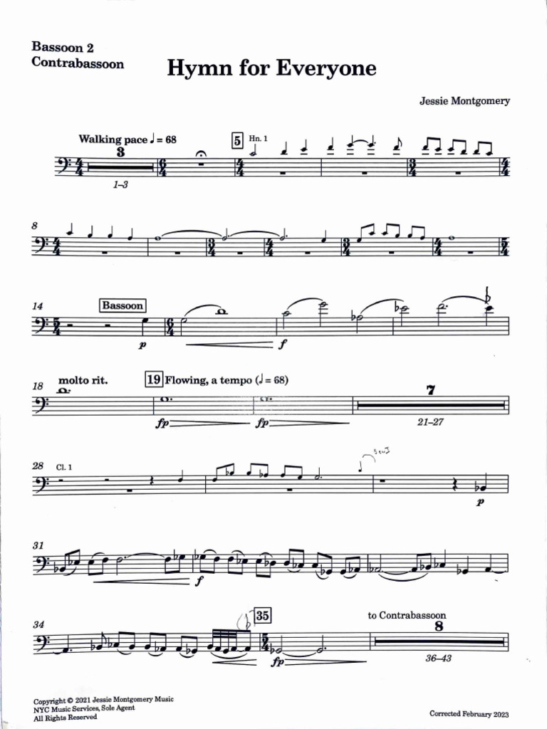 Bassoon II, Contrabassoon Hymn For Everyone | PDF | Woodwind ...