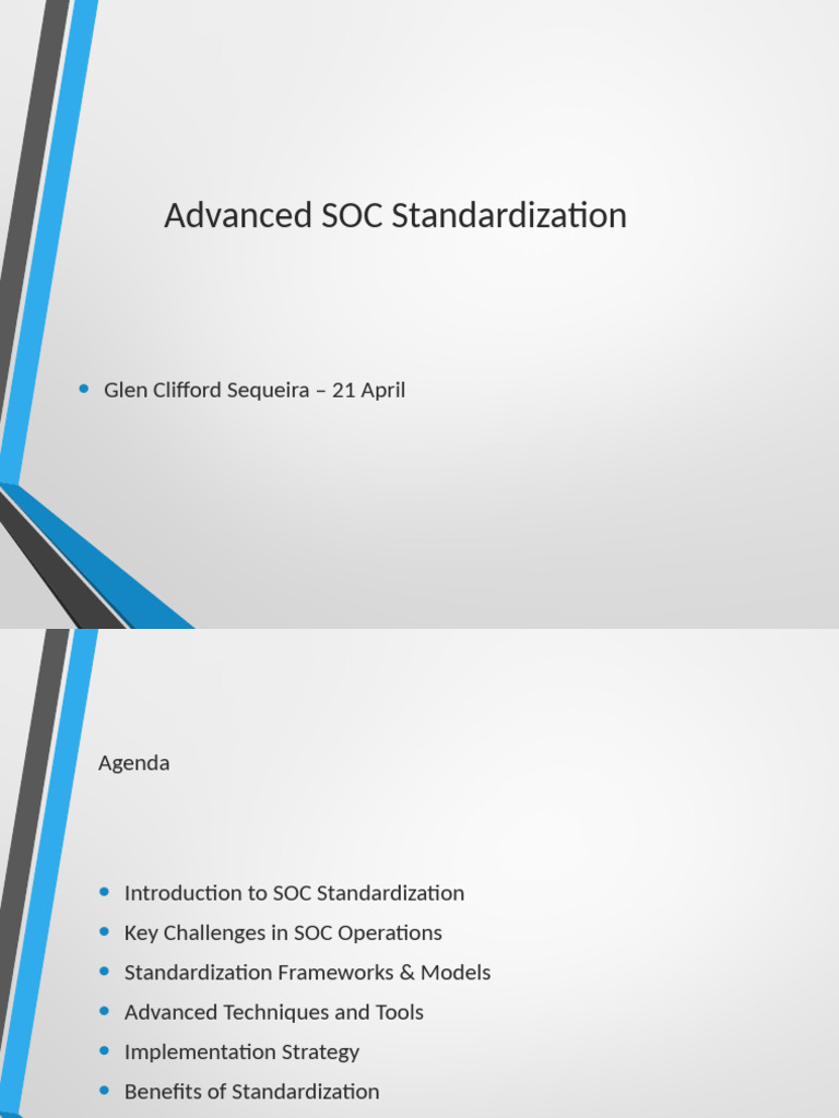 Advanced SOC Standardization Styled | PDF