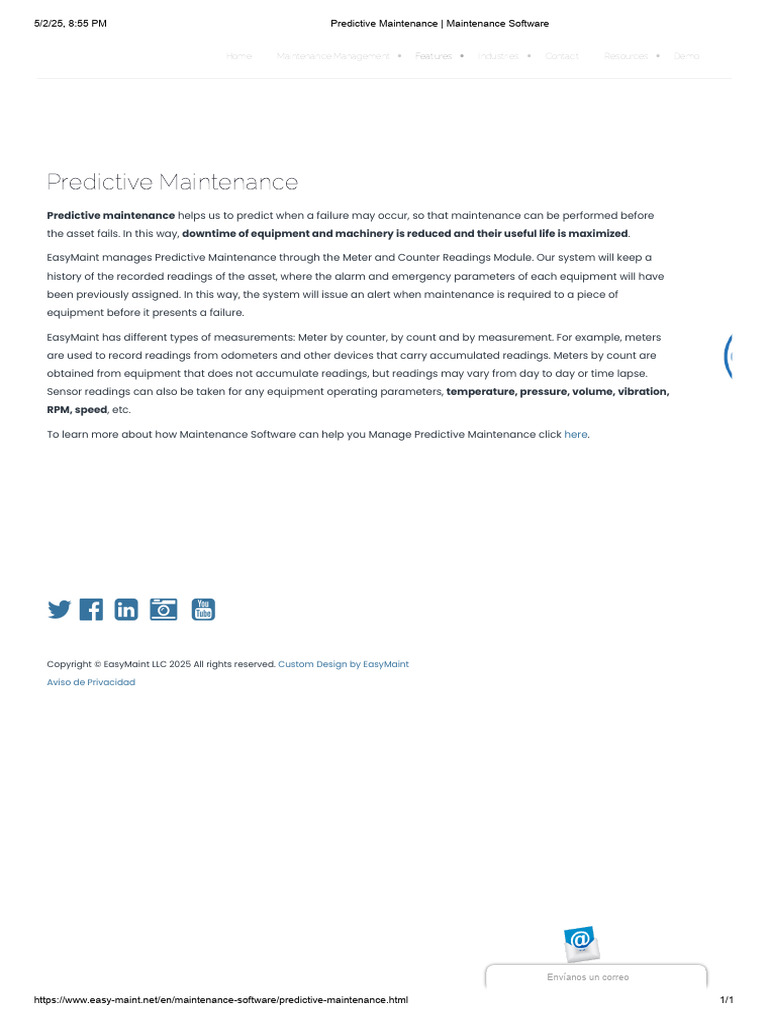 Predictive Maintenance - Maintenance Software | PDF