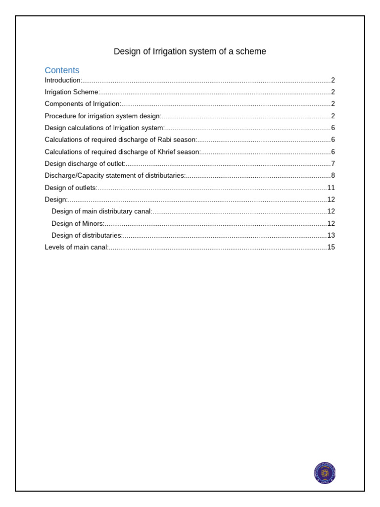 Irrigation System Design Guide | PDF | Irrigation | Hydraulic Engineering