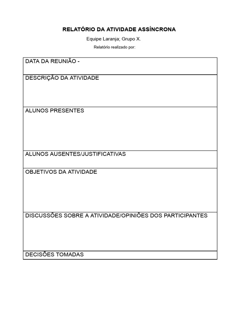 Modelo de Relat-Rio | PDF