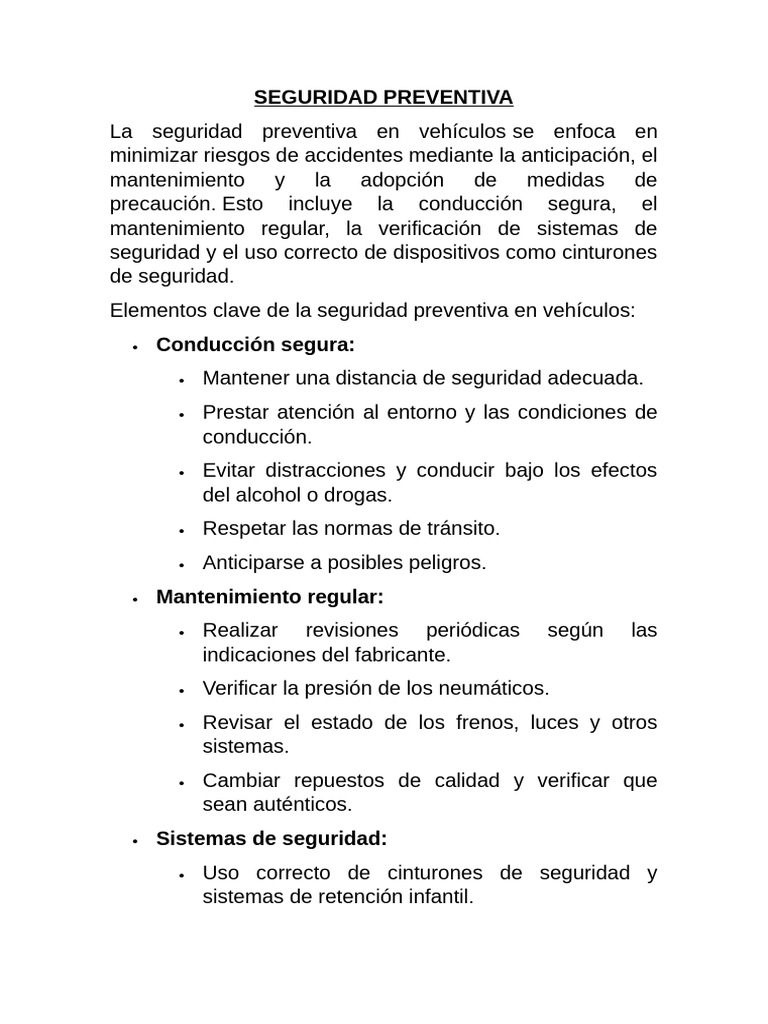 Seguridad Preventiva | PDF