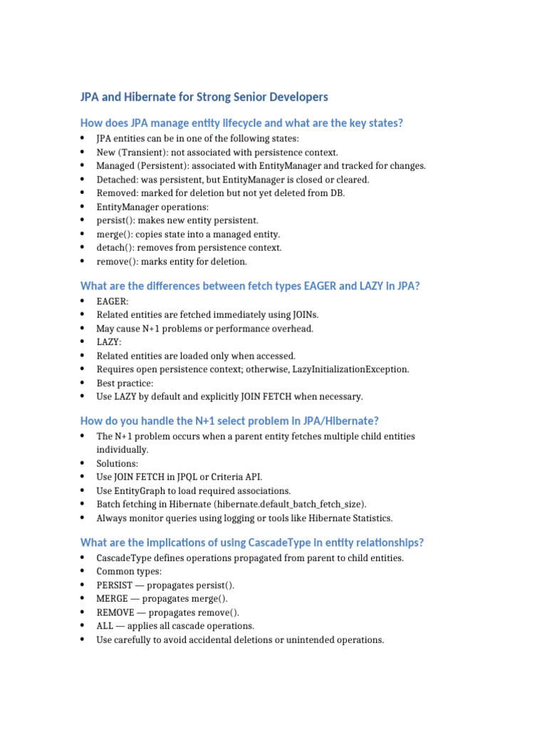 JPA_Hibernate_Interview_Problems | PDF | Data Management Software | Computer Data