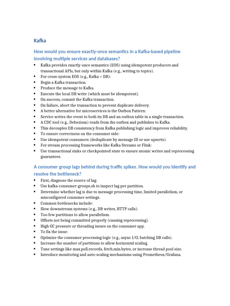 Kafka_Interview_Problems_Clean | PDF | Computing | Computer Architecture