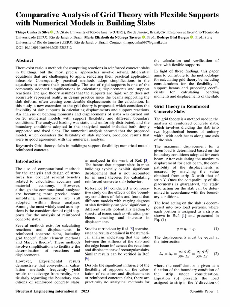 SEI - Comparative Analysis of Grid Theory With Flexible Supportswith Numerical Models in ...
