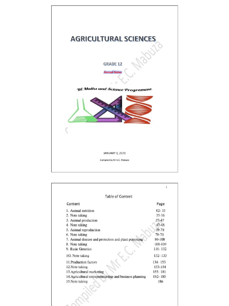 Agricultural Science Notes | PDF