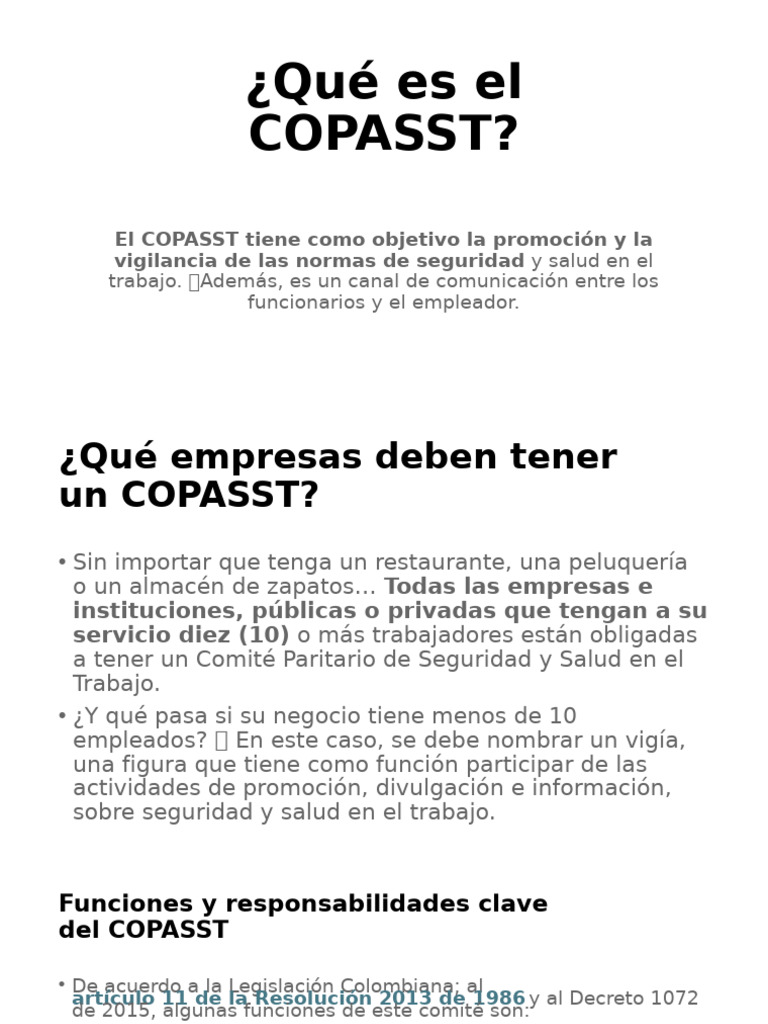 Qué Es El Copasst | PDF | Valores