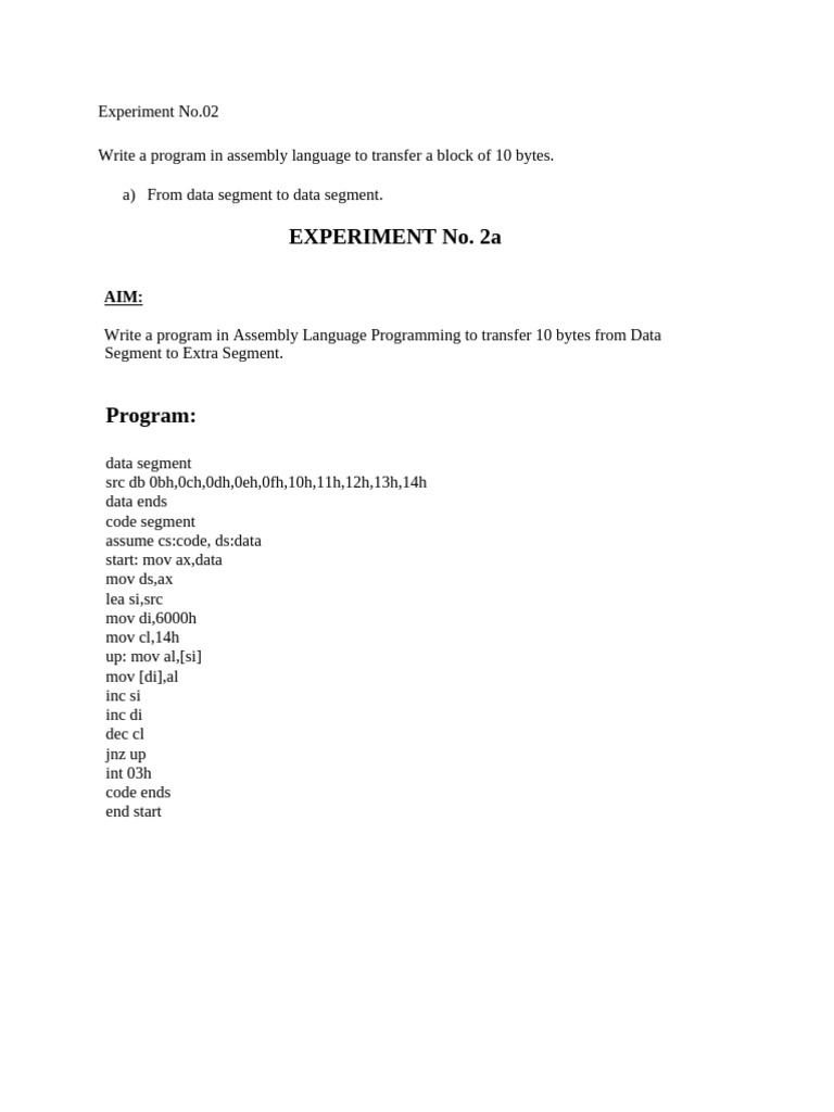 Experiment No. 2A | PDF