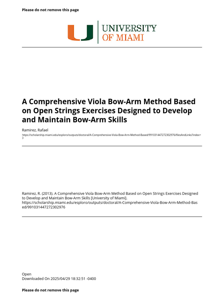 A Comprehensive Viola Bow-Arm Method Based on Open Strings Exerci | PDF ...