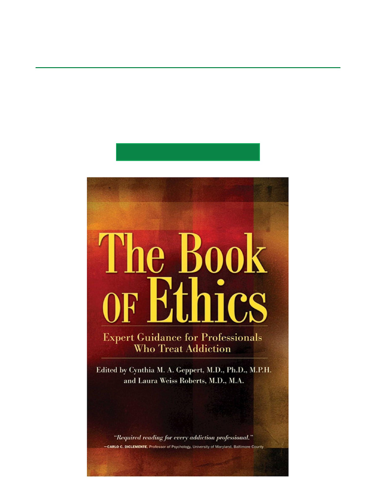 The Book of Ethics Expert Guidance For Professionals Who Treat ...