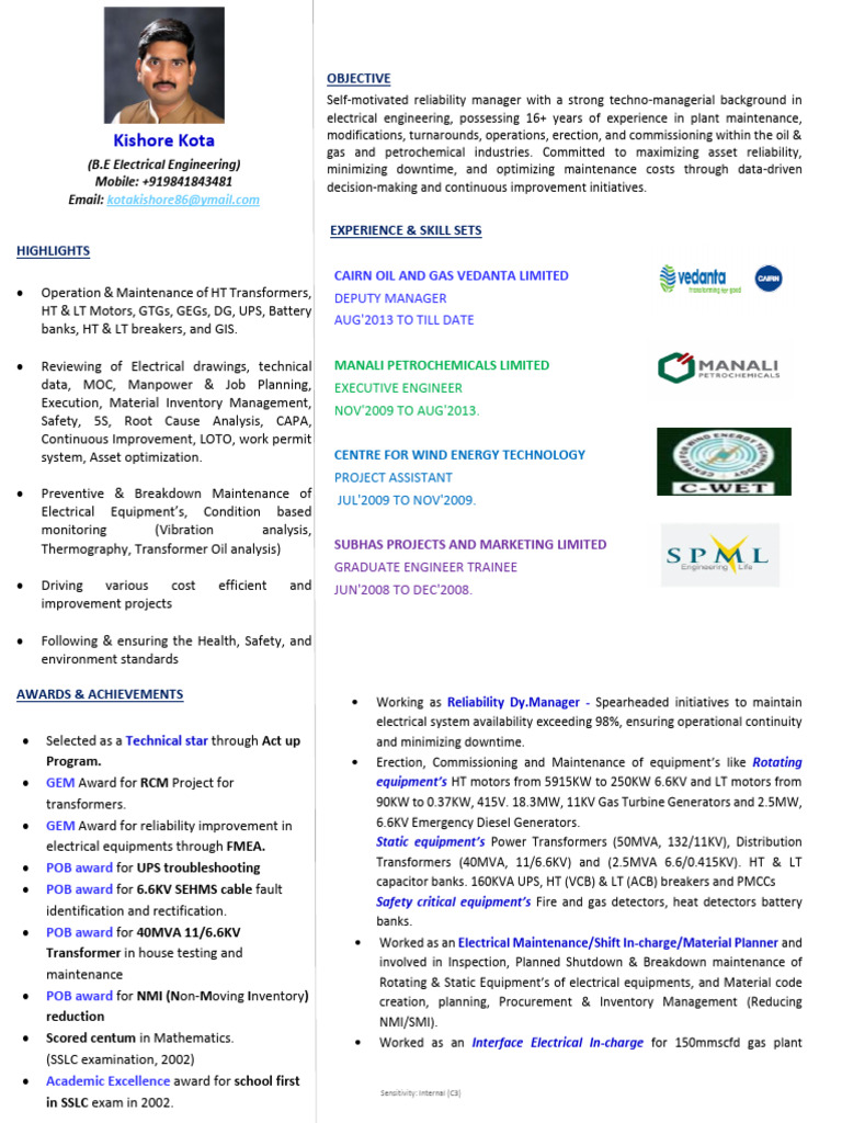 Reliability Manager in Oil & Gas Sector | PDF | Reliability Engineering