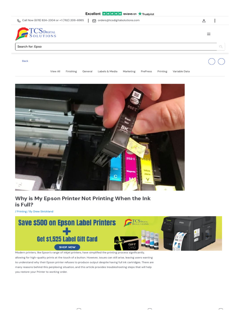 Why Is My Epson Printer Not Printing When The Ink Is Full | PDF | Printer (Computing) | Office Work