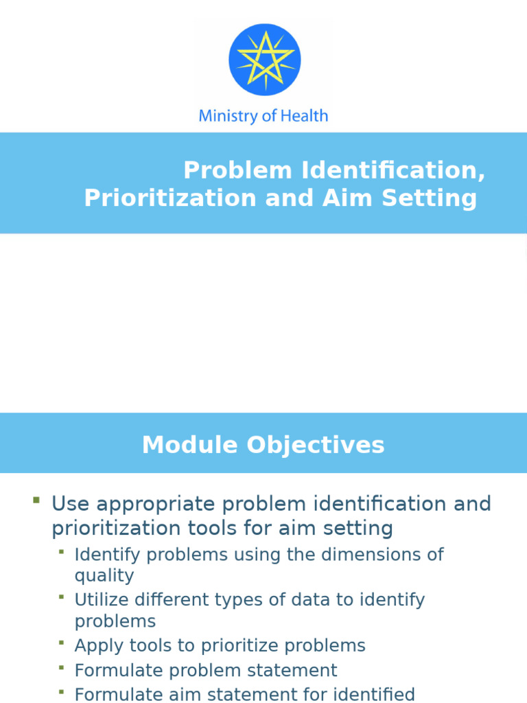 Module 4 - Problem Identification, Prioritization and Aim Statement ...
