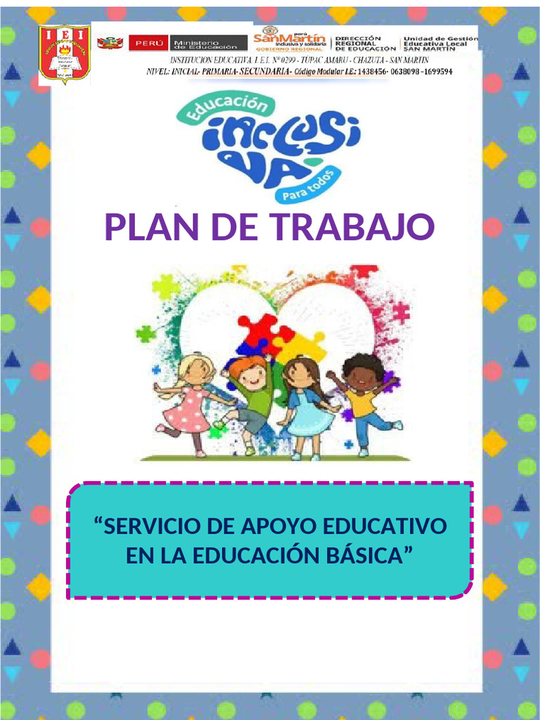 Plan de Trabajo Sae Iei 0299 | PDF | Educación de la primera infancia ...