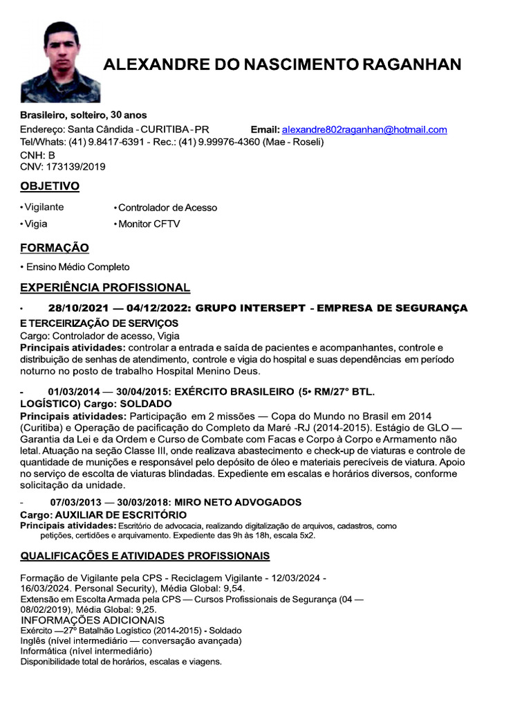 CV Alexandre -04 - 30 anos | PDF