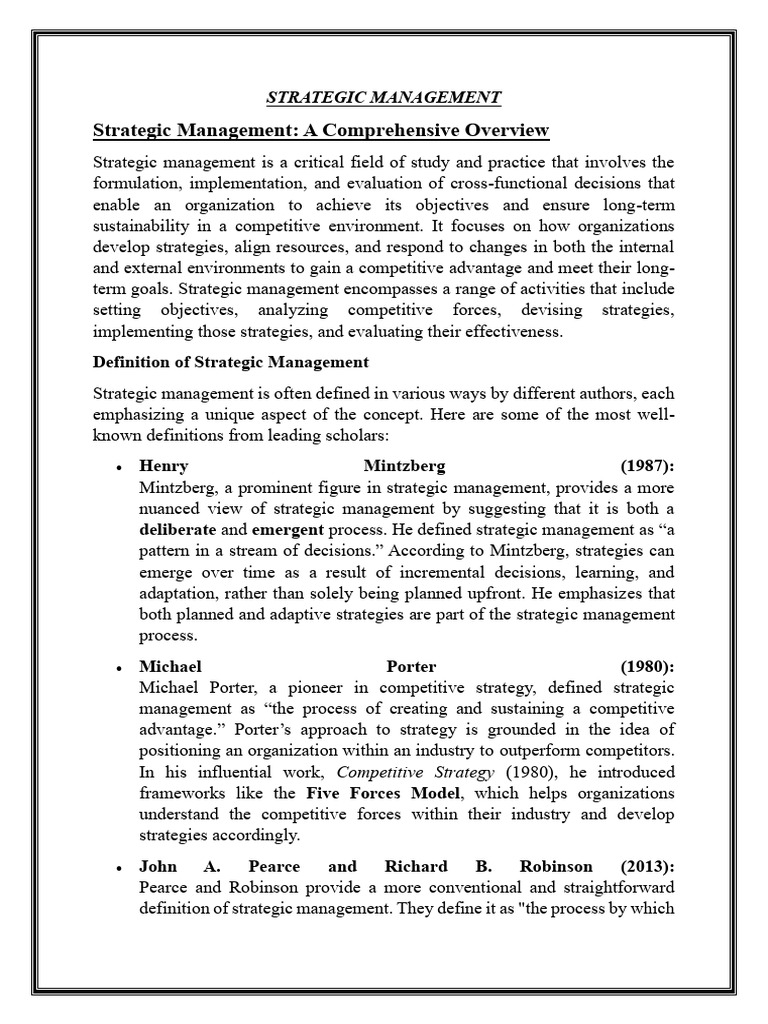Strategic Management Module 1 | PDF | Strategic Management | Strategic ...
