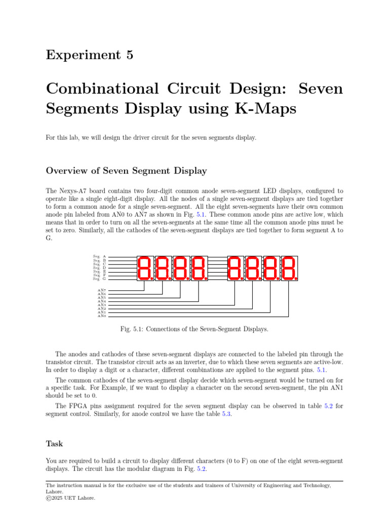 (5 Combinational Circuit Design Using K-Maps - Seven Segments | PDF | Field Programmable Gate ...