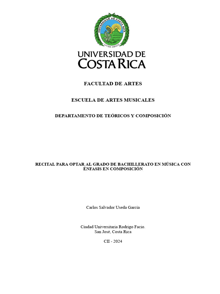 Recital Final Carlos Useda | PDF | Composiciones Musicales | Musicología