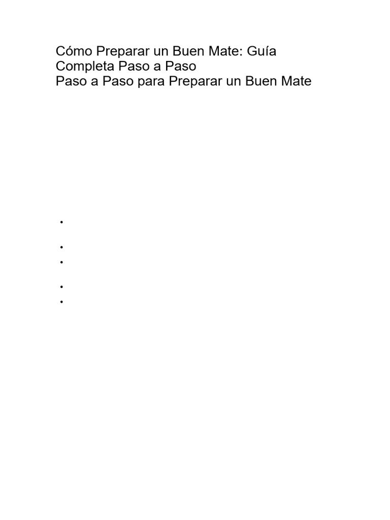 Historias y Cómo Preparar Un Buen Mate | PDF