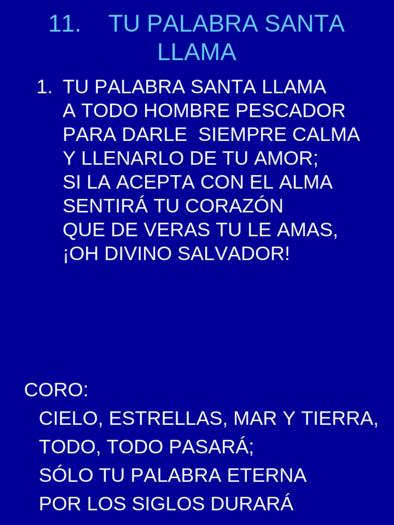 Tu Palabra Santa Llama: Letra y Significado | PDF