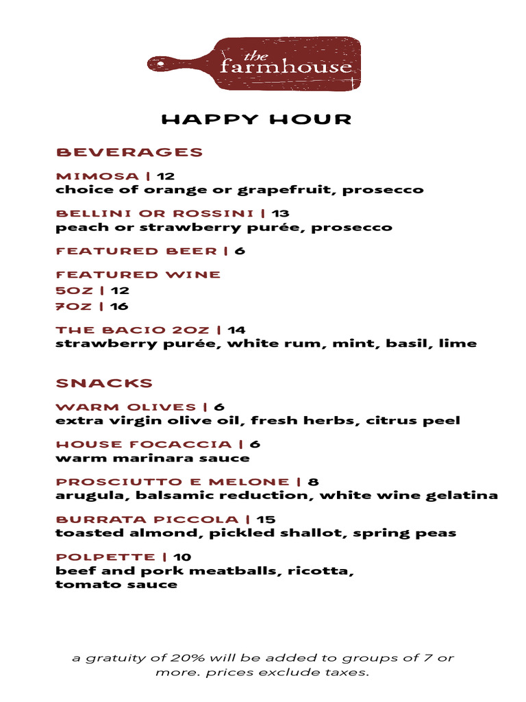 The Farmhouse Happy Hour | PDF