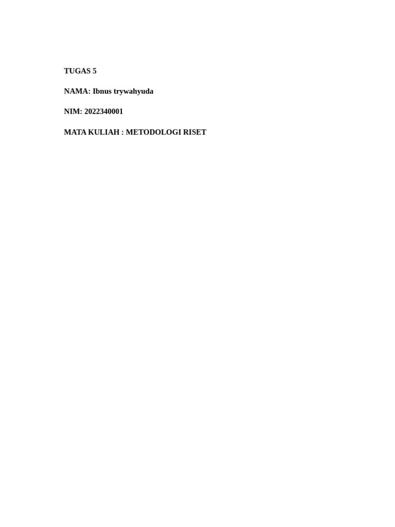 Metodologi Riset | PDF