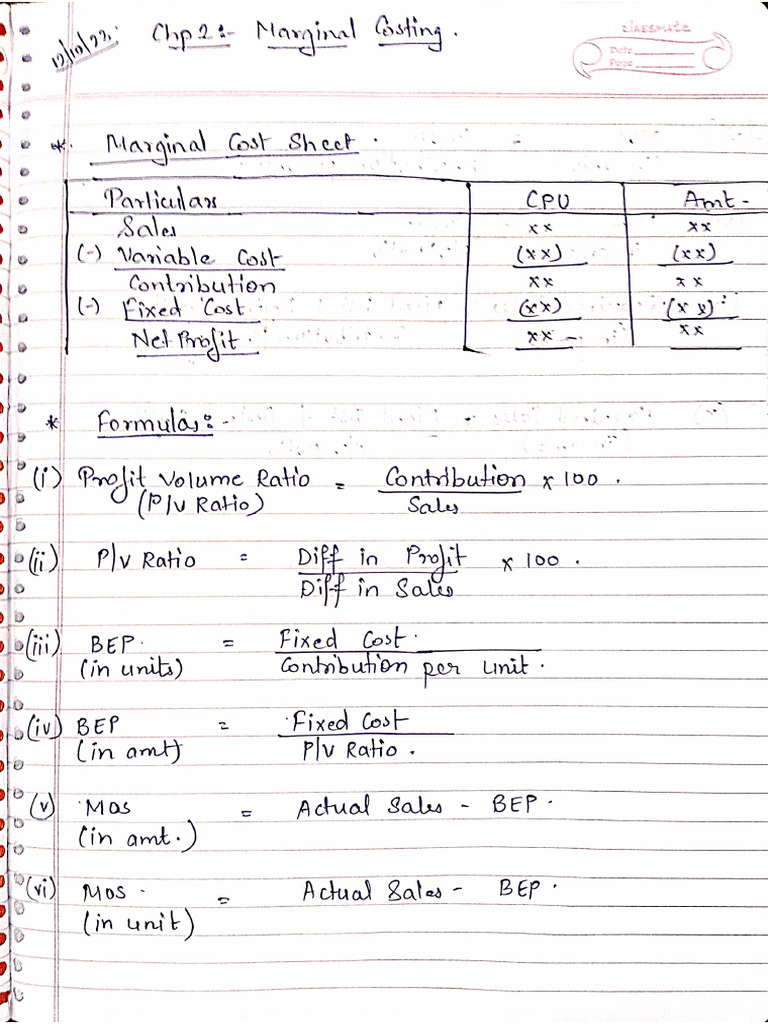 1ST Lecture Marginal Costing | PDF