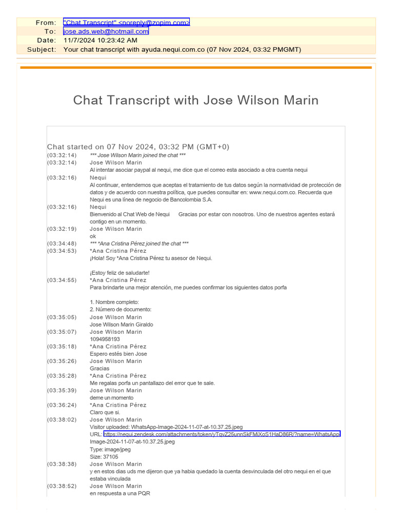 Your Chat Transcript With Ayuda - Nequi.com - Co (07 Nov 2024, 03 - 32 ...