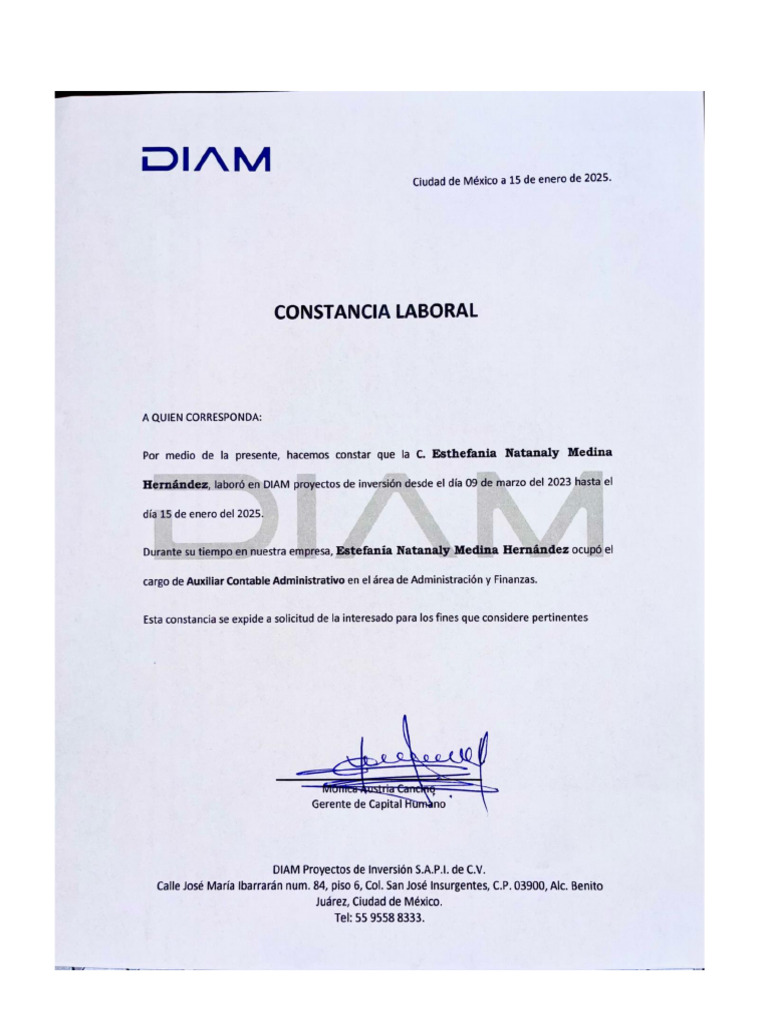 Constancia Laboral | PDF