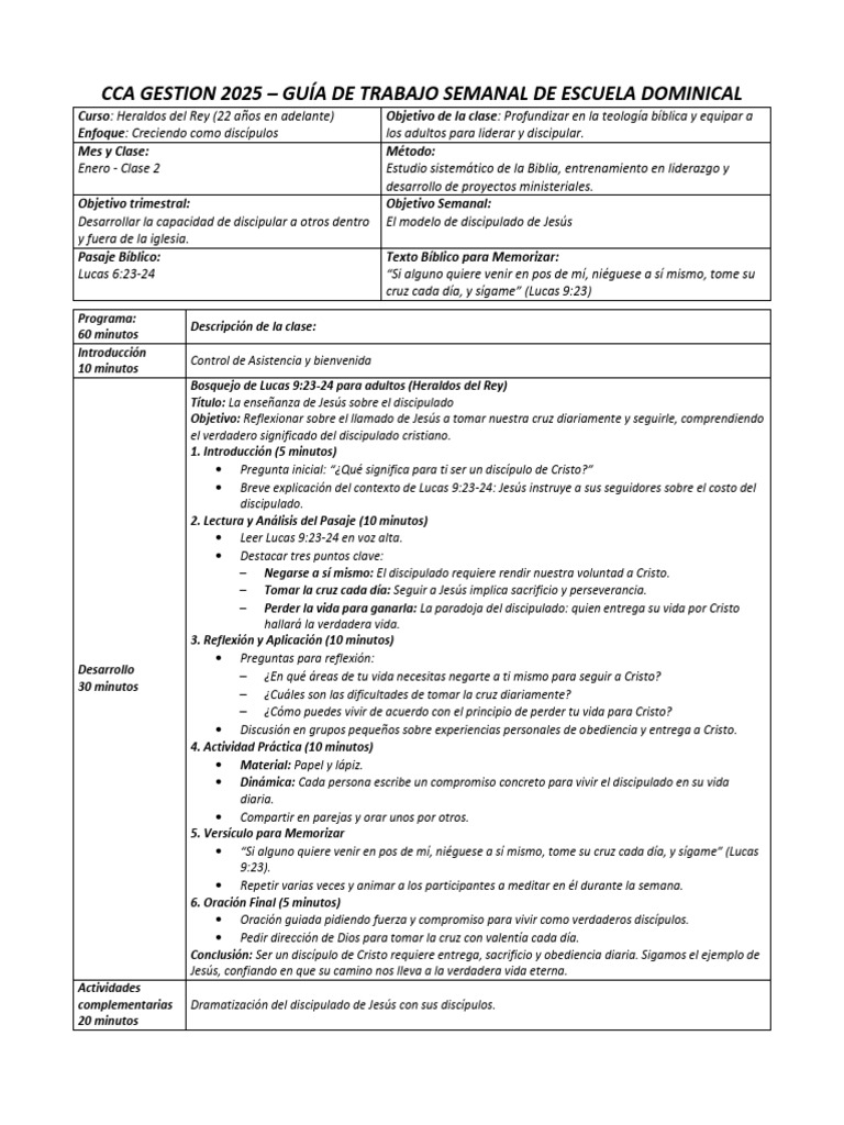 ENE - Heraldos Del Rey (22 Años en Adelante) Clase 2 | PDF | Cristo ...