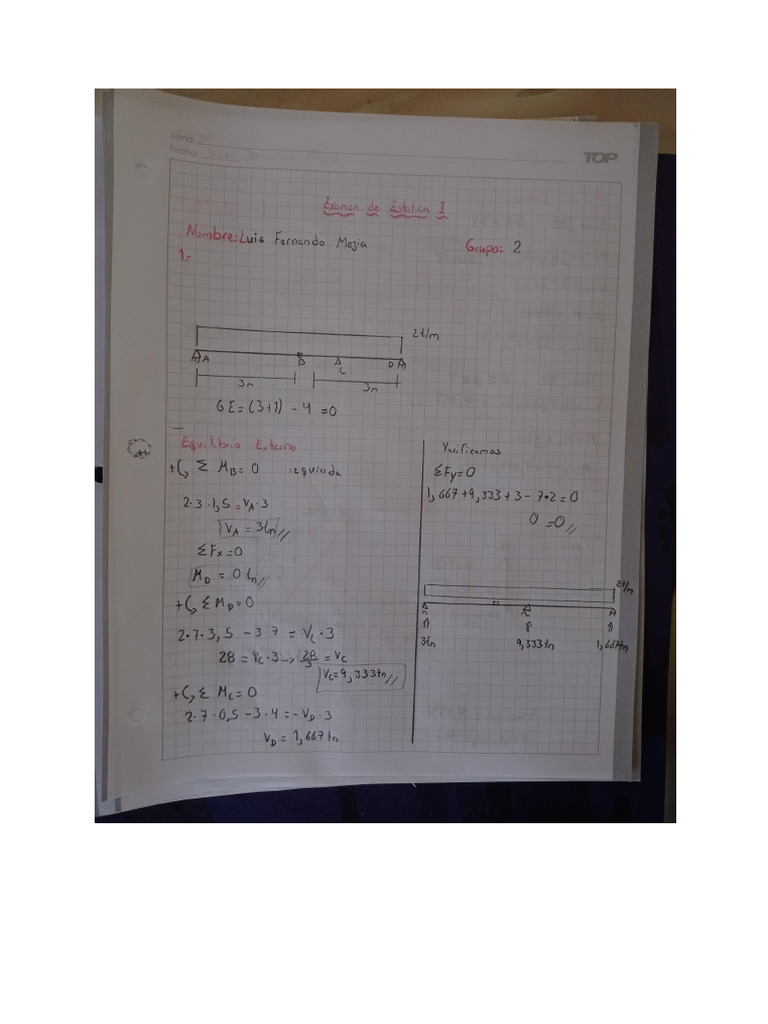 Examen de Estatica-1 | PDF