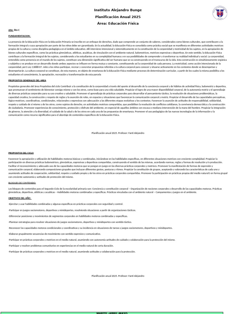 PLANIFICACION 6TO 2025 | PDF | Aprendizaje | Planificación