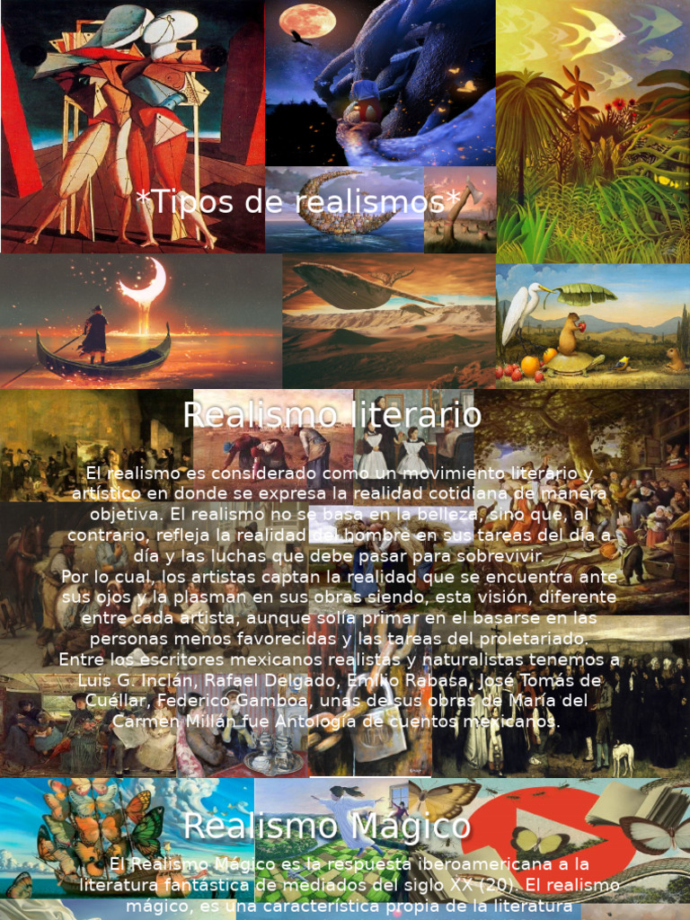 Tipos de Realismos (IXAMAR_BTS) Tarea | PDF | Realismo literario | Literatura de fantasía