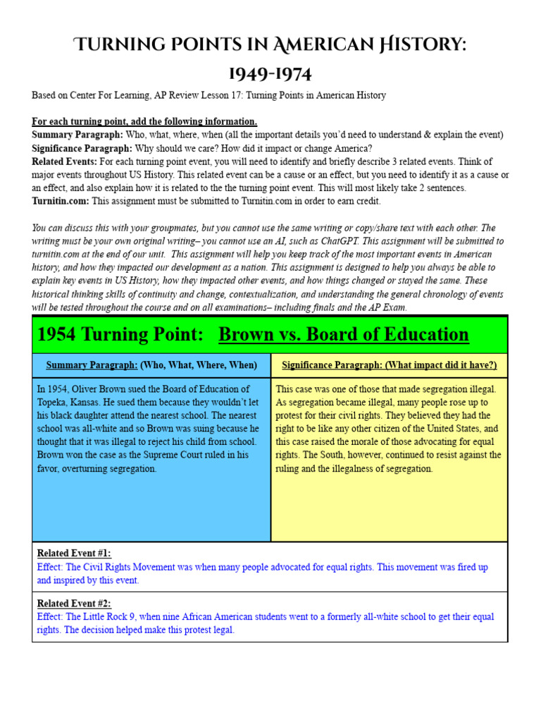 Turning Points 1949-1974 | PDF | Vietnam War | John F. Kennedy
