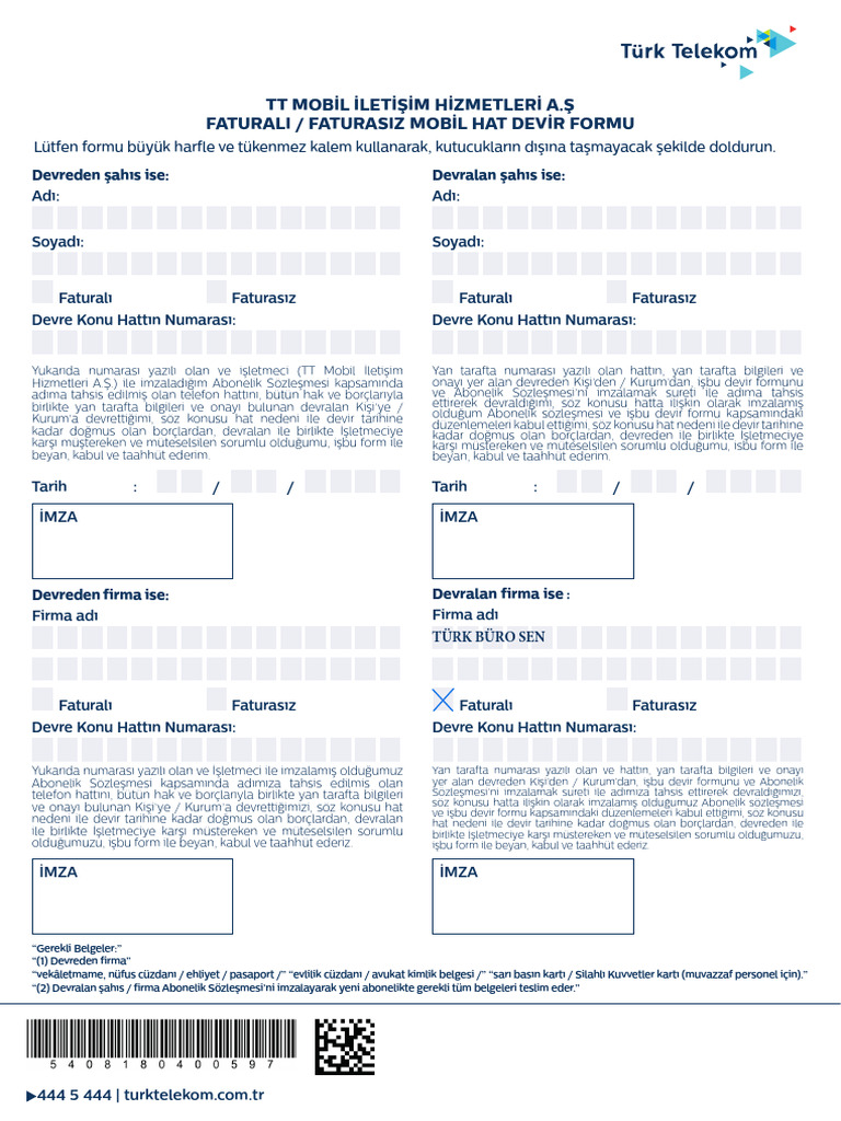 Mobil Devir Formu | PDF