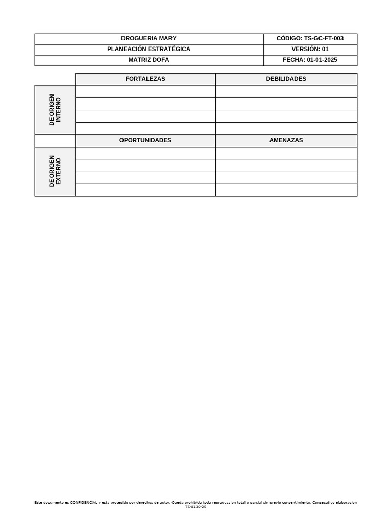 TS-GC-FT-003-004-005 DOFA - Misión y Visión - Mapa de Procesos | PDF ...