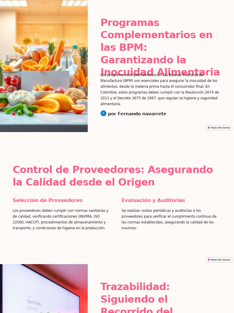 10 BPM preentación Programas-Complementarios-en-las-BPM-Garantizando-la-Inocuidad-Alimentaria ...