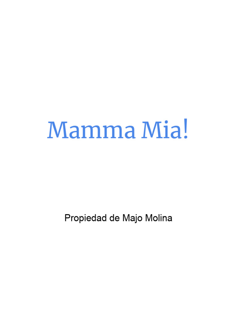 Mamma Mia! Corregido | PDF