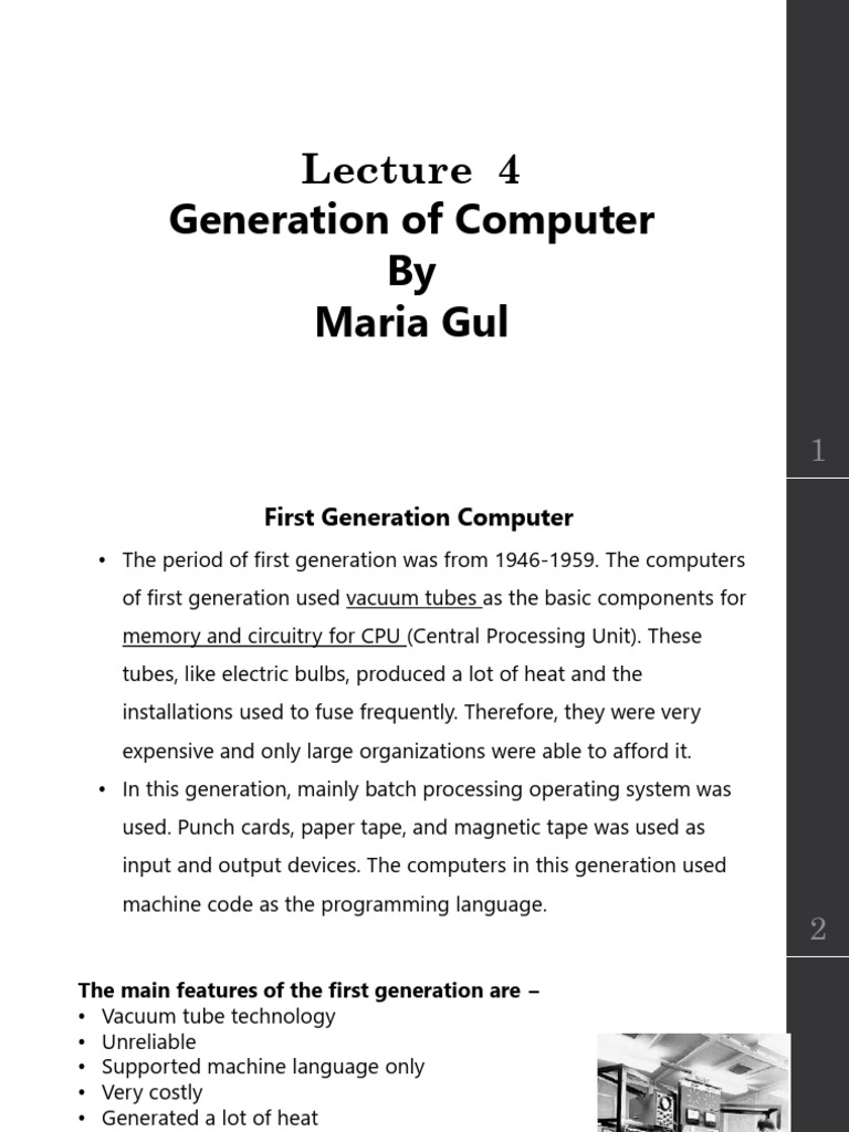 Lec4-Generation-of-computers | PDF | Integrated Circuit | Very Large ...