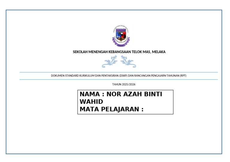 MUKA DEPAN FAIL RPT | PDF