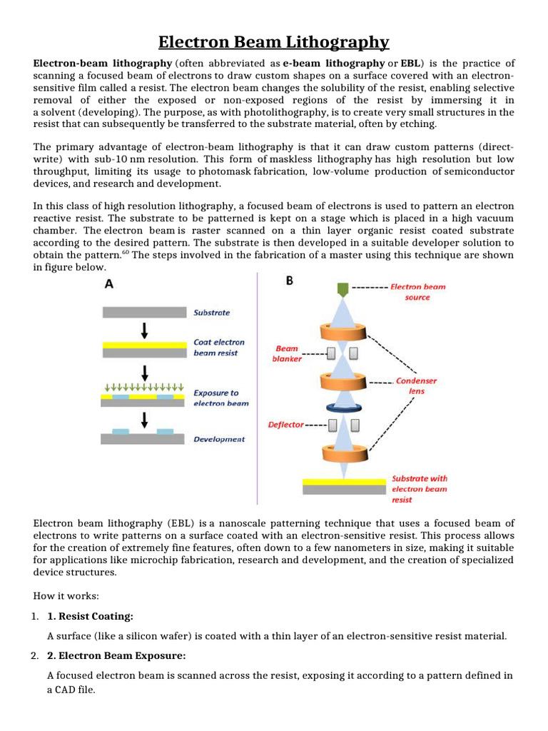 Electron Beam Lithography ... | PDF | Photolithography | Physical Sciences