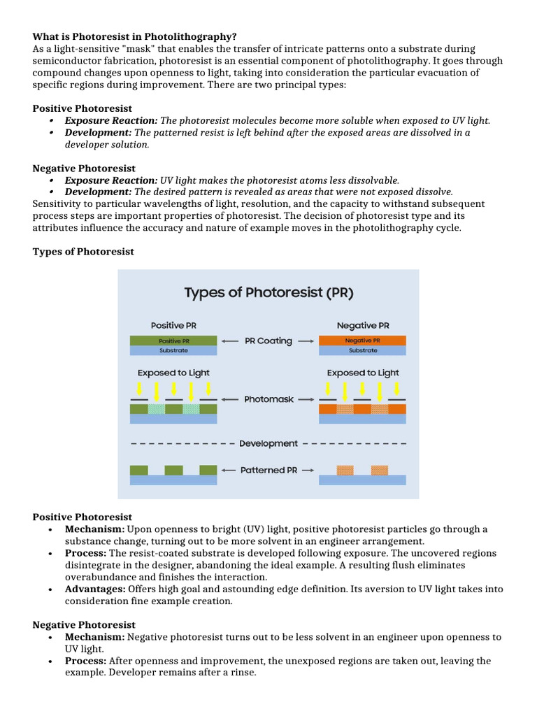 Photoresist in Photolithography | PDF | Photolithography | Physical Sciences
