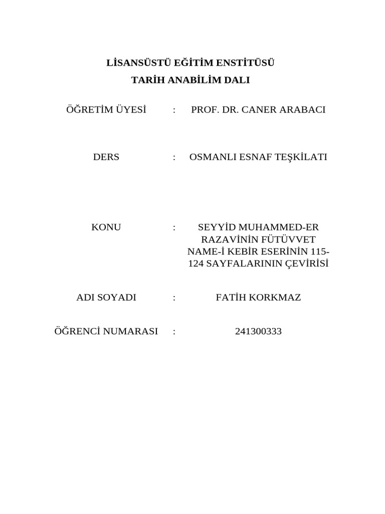 Osmanlı Esnaf Teşkilatı | PDF