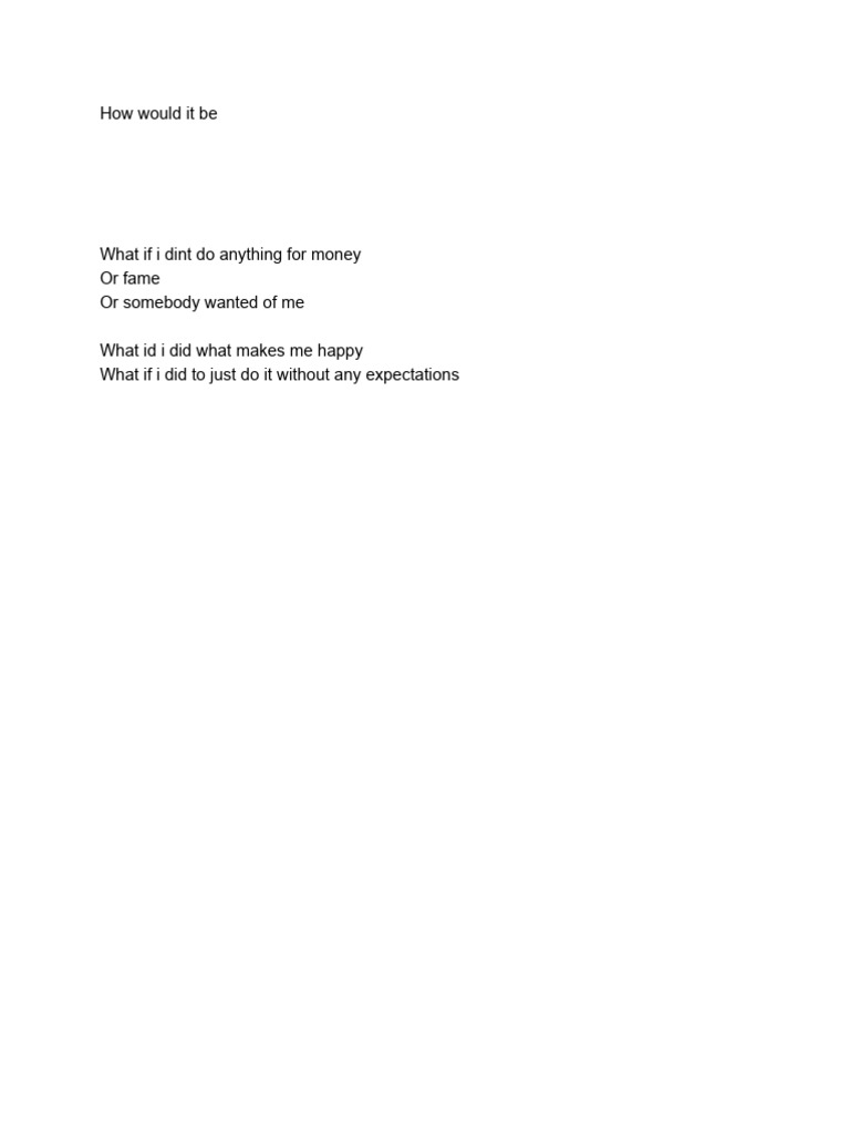 How Would It Be | PDF